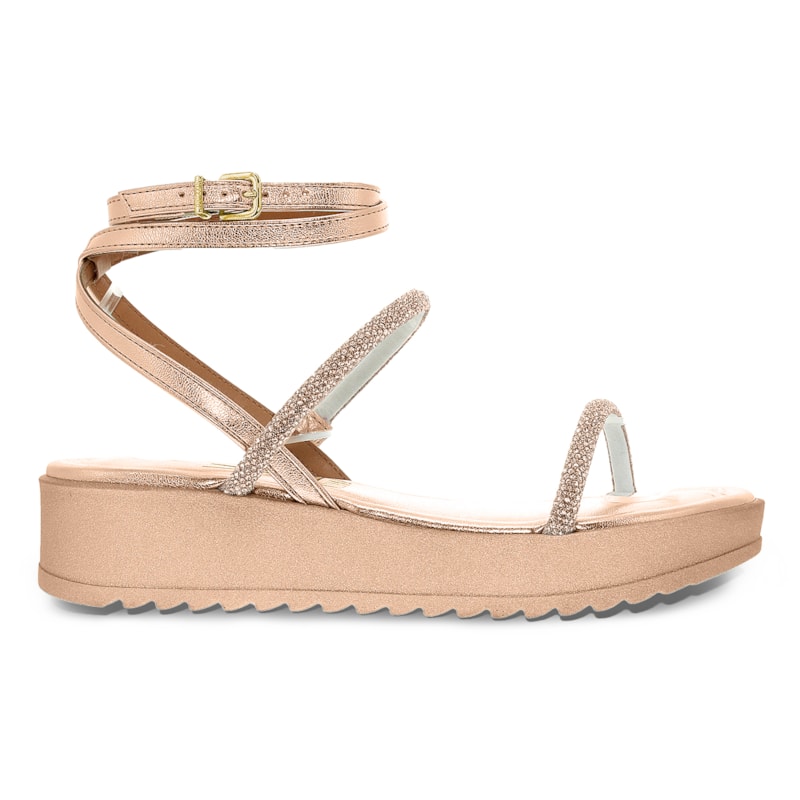 Sandália Plataforma Vizzano Tiras Strass Metalizada Casual 6492.405 ...